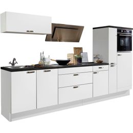 Küchenzeile Optifit "Cara" Komplettküchen-Sets Gr. B/T: 320 cm x 60 cm, weiß (küche: weiß, korpus: arbeitsplatte: santuru anthrazit) Küchenzeilen ohne Elektrogeräte