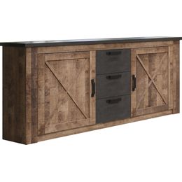 Sideboard TRENDTEAM "Granada" Sideboards Gr. B/H/T: 180 cm x 88 cm x 41 cm, 3, 2, braun (tabak eiche, matera) Sideboards