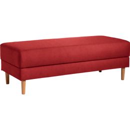 Hocker Max Winzer "Just Chill" Gr. B/H/T: 135 cm x 47 cm x 56 cm, Samtvelours 20442, rot (ziegel) Polsterhocker Hocker mit Stauraum