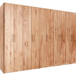 Falttürenschrank Home Affaire "Chamara" Schränke Gr. B/H/T: 307 cm x 218 cm x 65 cm, 5-türig mit Holz, 5 St., Basisausführung, beige (natur) Drehtürenschrank Kleiderschrank Drehtürenschränke