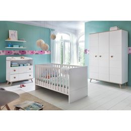 Babyzimmer-Komplettset wimex "Cannes" Schlafzimmermöbel-Sets Gr. B/H: 70 cm x 140 cm, weiß (alpinweiß, eiche nb) Baby Komplett-Babybetten