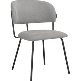 Esszimmerstuhl Inosign "Taous" Stühle Gr. B/H/T: 58 cm x 80 cm x 59 cm, 2 St., Webstoff, Metall, grau (grau, schwarz) Küchenstühle