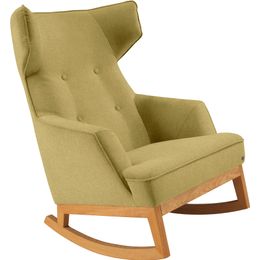 Schaukelstuhl Tom Tailor HOME "COZY" Stühle Gr. B/H/T: 80 cm x 115 cm x 88 cm, Struktur fein REC, Massivholz, grün (pear green rec 125) Schaukelstühle