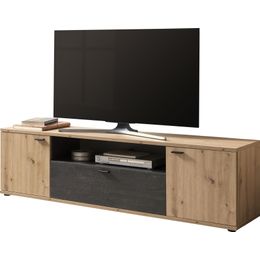 TV-Board Hela "Atlanta" Sideboards Gr. B/H/T: 180 cm x 50 cm x 40 cm, Artisan Eiche/Burned Wood, 1, braun (artisan eiche, burned wood) TV-Lowboards