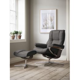 Fußhocker stressless "Mayfair" Hocker Gr. B/H/T: 55 cm x 41 cm x 39 cm, Leder PALOMA, Cross Base Wenge, grau (rock paloma) Fußhocker