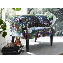 Sessel ATLANTIC HOME COLLECTION "Charlie" Gr. Samtoptik, B/H/T: 86 cm x 70 cm x 74 cm, bunt (petrol, bunt) Chesterfield Sessel Lounge-Sessel Lounge-Gartenmöbel