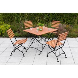 Garten-Essgruppe Merxx "Schloßgarten" Sitzmöbel-Sets Gr. B/H/T: 47 cm x 86 cm x 59 cm, Dining Set, braun Outdoor Möbel