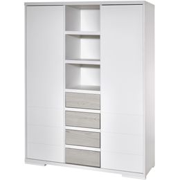 Kinderkleiderschrank Schardt "Maxx Boathouse" Gr. B/H/T: 139 cm x 191 cm x 53 cm, 2 St., grau (weiß, grau) Baby Schränke Kinderkleiderschrank Kinderschränke