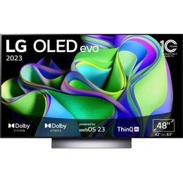 G (A bis G) LG OLED-Fernseher "OLED48C37LA" Fernseher schwarz LED Fernseher