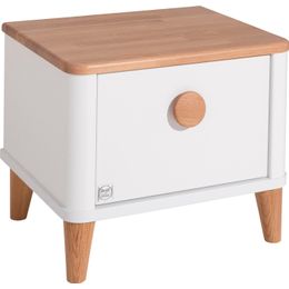 Nachtkommode Paidi ""Lotte & Fynn"" Sideboards Gr. B/H/T: 49,6 cm x 42 cm x 40,5 cm, weiß (weiß, eiche) Baby Nachtkonsole Nachtschrank Kinderkommoden und Kindernachttische Sideboards