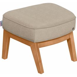 Hocker Tom Tailor HOME "COZY" Gr. B/H/T: 59 cm x 43 cm x 43 cm, Vintage Webstoff TUS, beige (ecru tus 1) Fußhocker