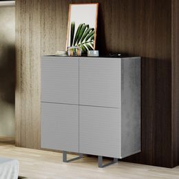 Highboard DIVENTA Sideboards Gr. B/H/T: 110 cm x 125 cm x 45 cm, grau (beton grau) Highboards