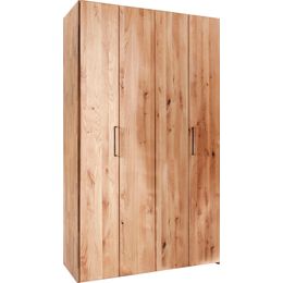 Falttürenschrank Home Affaire "Chamara" Schränke Gr. B/H/T: 124 cm x 218 cm x 65 cm, 2-türig mit Holz, 2 St., Basisausführung, beige (natur) Drehtürenschrank Kleiderschrank Drehtürenschränke