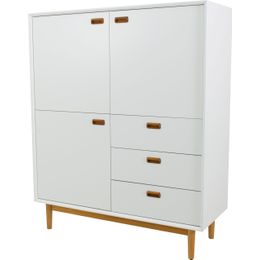 Highboard Tenzo "SVEA" Sideboards Gr. B/H/T: 114 cm x 137 cm x 44 cm, 3, weiß (white) Highboards