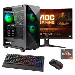 E (A bis G) Hyrican Gaming-PC-Komplettsystem "Striker SET02421" Computer-Komplettsysteme Gr. Microsoft Windows 11 Home (64 Bit), 16 GB RAM 1000 GB SSD, schwarz PC Sets