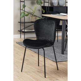 Esszimmerstuhl ACTONA GROUP Stühle Gr. B/H/T: 48 cm x 83 cm x 55 cm, 2 St., Polyester, Metall, schwarz (schwarz, schwarz) Küchenstühle