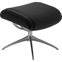 Fußhocker stressless "Paris" Hocker Gr. B/H/T: 54 cm x 46 cm x 41 cm, Leder BATICK, Star Base-High Base, schwarz (black batick) Fußhocker