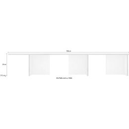 Mehrzweckregal Tojo "stell" Regale Gr. B/H/T: 198 cm x 24 cm x 37,5 cm, Anbaumodul 198 niedrig weiß (B/T/H): 198/37,5/24 cm, weiß Standregal Standregale