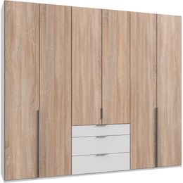 Kleiderschrank wimex "New York" Schränke Gr. B/H/T: 270 cm x 236 cm x 58 cm, 6 St., weiß (weiß, front struktureichefarben hell) Kleiderschränke