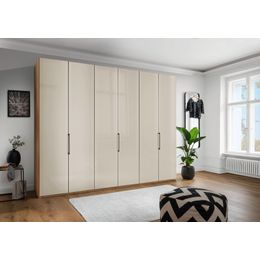 Falttürenschrank Wiemann "Monaco" Schränke Gr. B/H/T: 295,2 cm x 236 cm x 58 cm, 6 St., braun (bianco, eiche, nachbildung, glas champagner) Drehtürenschrank Kleiderschrank Drehtürenschränke