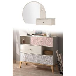 Jugendzimmer-Set GAMI "Alika" Schlafzimmermöbel-Sets braun (kastanie nachbildung gebleicht) Baby Komplett-Kinderzimmer