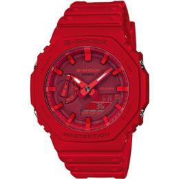 Chronograph Casio G-SHOCK "GA-2100-4AER" Armbanduhren rot Damen Quarzuhren