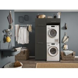 Mehrzweckschrank-Set LAUNDREEZY "LAUNDREEZY LDLK2" Kastenmöbel-Sets Gr. B/H/T: 117,5 cm x 200 cm x 67,5 cm, grau (anthrazit) Schranksysteme und Schrankserien