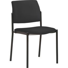 mayer Sitzmöbel Besucherstuhl MAYER SITZMÖBEL "2518" Stühle Gr. B/H/T: 49 cm x 83 cm x 56 cm, Struktur (recyceltes Polyester), 4-Fuß-Gestell schwarz-Sitz und Rücken gepolstert + Stahl, schwarz (schwarz, schwarz) Bürohocker und Drehhocker