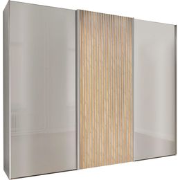 Schwebetürenschrank Wiemann "Denver" Schränke Gr. B/H/T: 278,9 cm x 217 cm x 67 cm, 3 St., beige (champagner, dekor) Schwebetürenschränke und Schiebetürenschränke