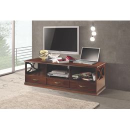 TV-Board Home Affaire "TV-Board Benaco" Sideboards Gr. B/H/T: 150 cm x 48 cm x 48 cm, 3, braun (nuss) TV-Lowboards