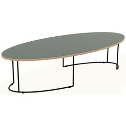 Couchtisch HASSE MÖBEL COLLECTION "7610" Tische Gr. H/T: 35 cm x 60 cm, grau (hellgrau) Runde Couchtische Couchtisch rund oval