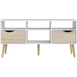 TV-Board Home Affaire "OSLO" Sideboards Gr. B/H/T: 117,2 cm x 57,6 cm x 39,1 cm, 2, weiß (weiß, eiche struktur) TV-Lowboards