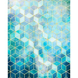 Komar Vliestapete "Mosaik Azzuro" Tapeten Gr. B/L: 200 m x 250 m, Rollen: 1 St., blau (grau) Steintapeten Tapeten