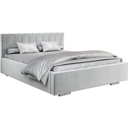 Polsterbett mit Bettkasten boxspring bett 02 - 180x200 - Silver (trinity 32)