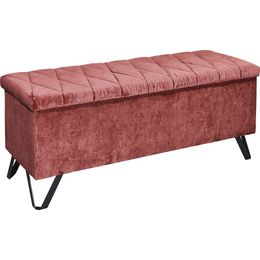 Truhenbank ED EXCITING DESIGN "Marsala" Sitzbänke Gr. B/H/T: 139 cm x 58 cm x 50 cm, Microvelours, rot (burgund) Truhe