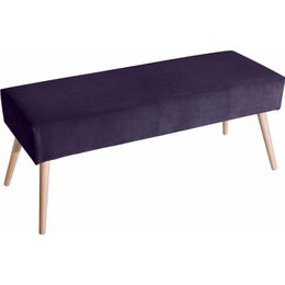 Sitzbank Max Winzer "Sit" Sitzbänke Gr. B/H/T: 114 cm x 48 cm x 40 cm, Samtvelours 20442, lila (purple) Holzbänke