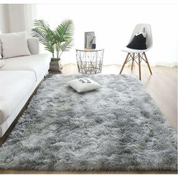 Hochflor Teppich wohnzimmerteppich Langflor - Teppiche für Wohnzimmer flauschig Shaggy Schlafzimmer Bettvorleger Outdoor Carpet. (Hellgrau, 80x160cm)
