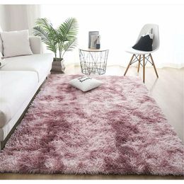 Hochflor Teppich wohnzimmerteppich Langflor - Teppiche für Wohnzimmer flauschig Shaggy Schlafzimmer Bettvorleger Outdoor Carpet. (Pink Lila, 80x160cm)