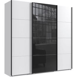 Schwebetürenschrank wimex "Norderstedt" Schränke Gr. B/H/T: 225 cm x 236 cm x 64 cm, 3 St., weiß (weiß, glas schwarz) Schwebetürenschränke und Schiebetürenschränke Bestseller