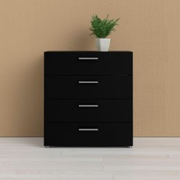 Kommode Home Affaire "Pepe" Sideboards Gr. B/H/T: 80,2 cm x 68,1 cm x 40,3 cm, 4, schwarz Schubladenkommode Schubladenkommoden