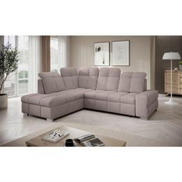 Ecksofa Schlafsofa Sofa tempe in Stoff Element Dunkelbeige Ottomane Links