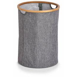 zeller - Wäschesammler mit Bambus-Gestell, 50 l, grau