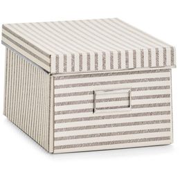 zeller - Aufbewahrungsbox Stripes, Pappe, Beige