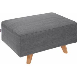 Hocker Tom Tailor HOME "NORDIC PURE" Gr. B/H/T: 85 cm x 42 cm x 61 cm, Vintage Webstoff TUS, grau (soft graphite tus 9) Fußhocker