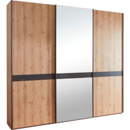 Schwebetürenschrank Wiemann "Rialto" Schränke Gr. B/H/T: 246,3 cm x 217 cm x 67 cm, 3 St., grau (bianco, eiche, nachbildung, graphit, kristallspiegel) Schranksysteme und Schrankserien