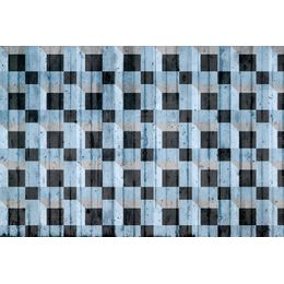 ARCHITECTS PAPER Fototapete "Atelier 47 Squares 3D 3" Tapeten Gr. B/L: 4 m x 2,7 m, blau (grau, schwarz, hellblau) Fototapeten 3D