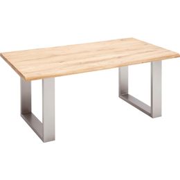 Esstisch MCA furniture "Greta" Tische Gr. B/T: 200 cm x 90 cm, Baumkante, braun (balkeneiche, edelstahl gebürstet) Esstisch Holz-Esstische Rechteckiger