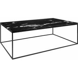 Couchtisch TemaHome "Gleam" Tische Gr. B/H/T: 120 cm x 40 cm x 75 cm, Schwarzes Beingestell, schwarz (schwarze marmorplatte) Couchtische eckig