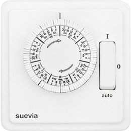 Suevia - SU280439 Unterputz-Zeitschaltuhr analog Wochenprogramm 2200 w IP20 EIN/AUTO/AUS-Programm