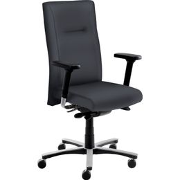 mayer Sitzmöbel Bürostuhl MAYER SITZMÖBEL Stühle Gr. B/H/T: 71 cm x 119 cm x 62 cm, Echtleder, grau (anthrazit, alu) Drehstühle